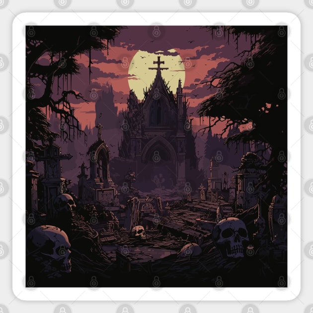 Graveyard Cemetery - Cemetery - Sticker | TeePublic