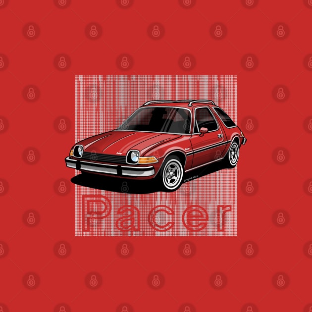 Drawing of the iconic American compact - Amc Pacer - T-Shirt | TeePublic
