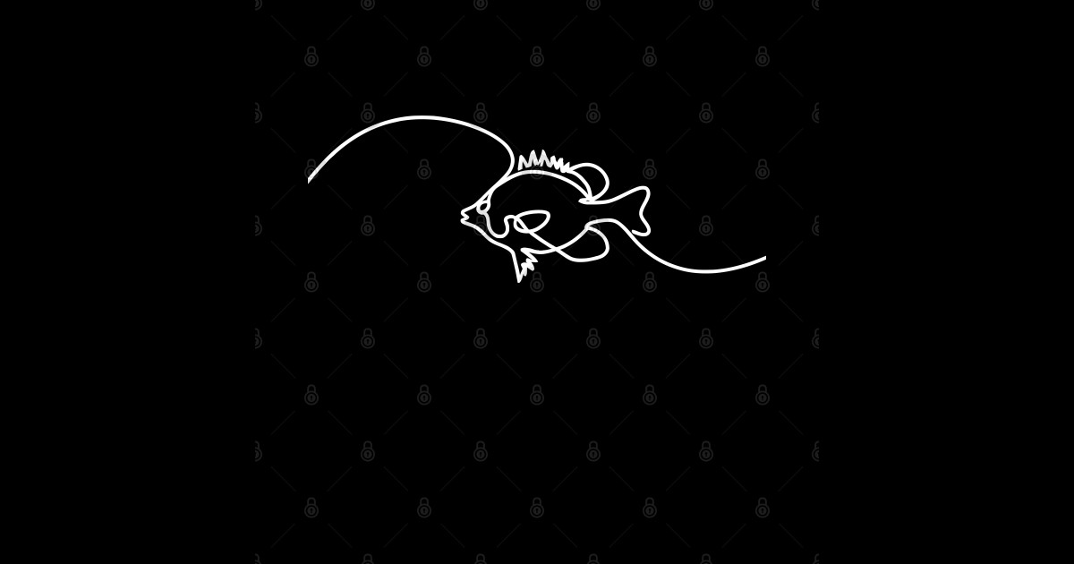Bluegill Fish Line Drawing - Bluegill - Sticker | TeePublic