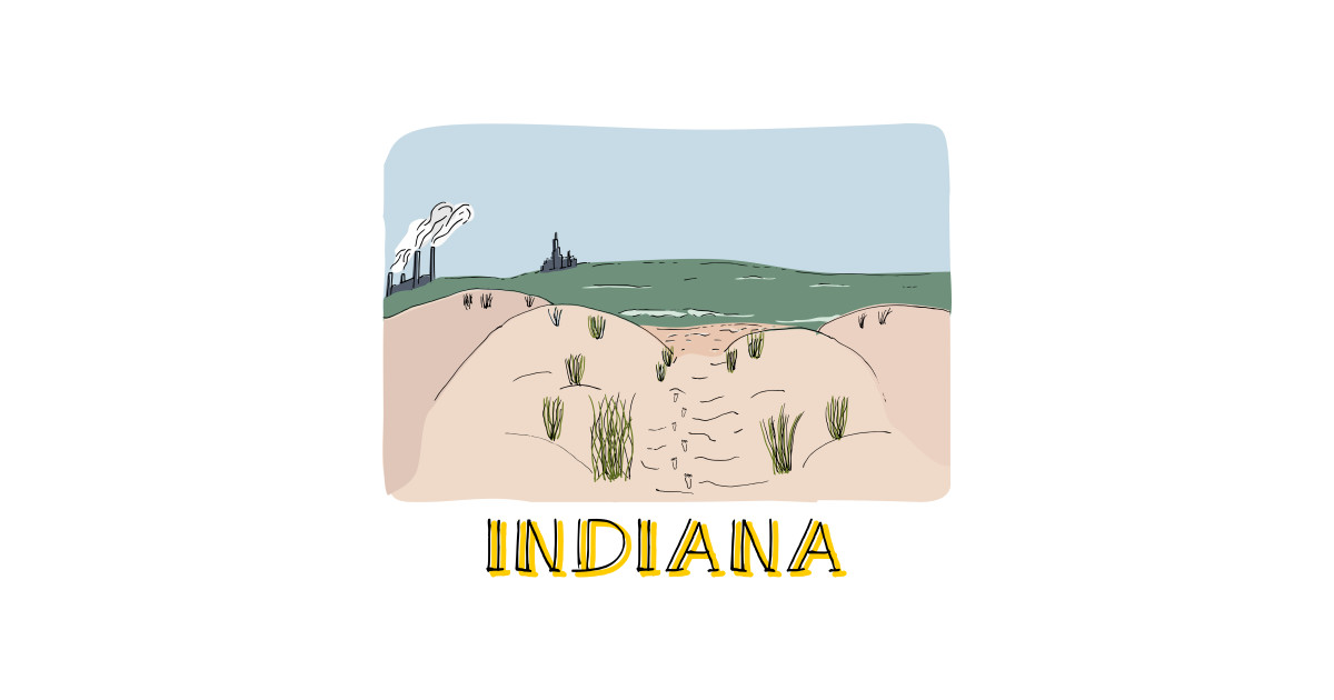 Indiana Dunes Hand Drawing - The Region - Northwest Indiana - Chicago ...