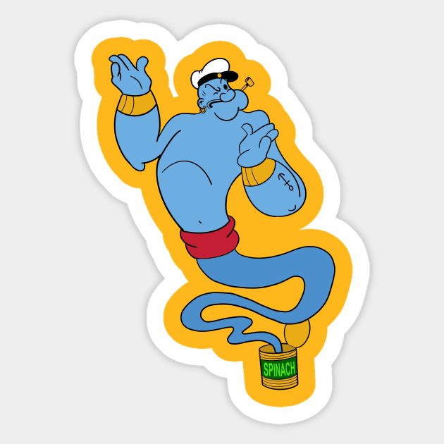 Genie the Sailor Man - Popeye The Sailor - Sticker | TeePublic
