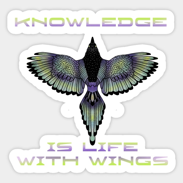knowledge is life with wings. bird wings illustration - Wings - Sticker ...
