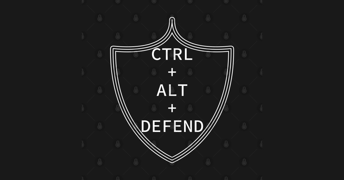 Ctrl+Alt+Defend (white) - Cybersecurity - T-Shirt | TeePublic