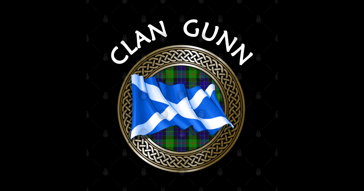 Clan Gunn Crest And Tartan Knot Gunn Sticker Teepublic