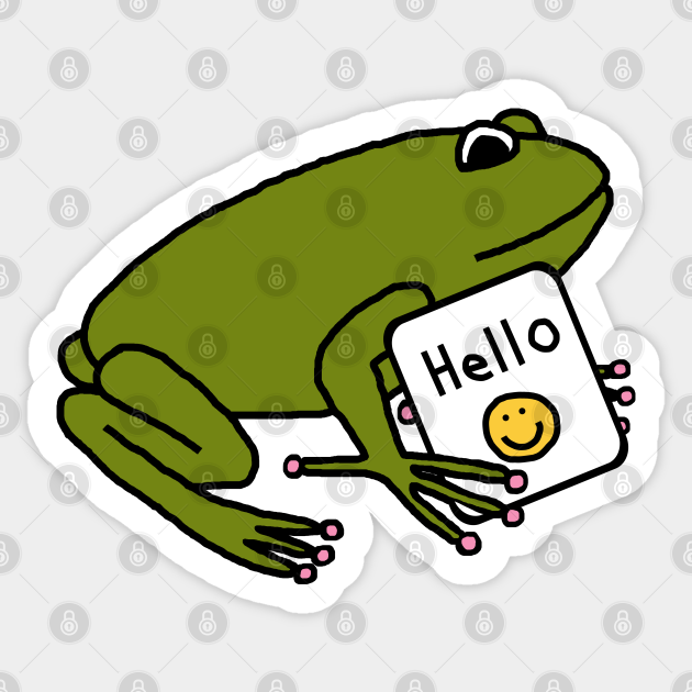Tree Frog Says Hello - Frog - Sticker | TeePublic