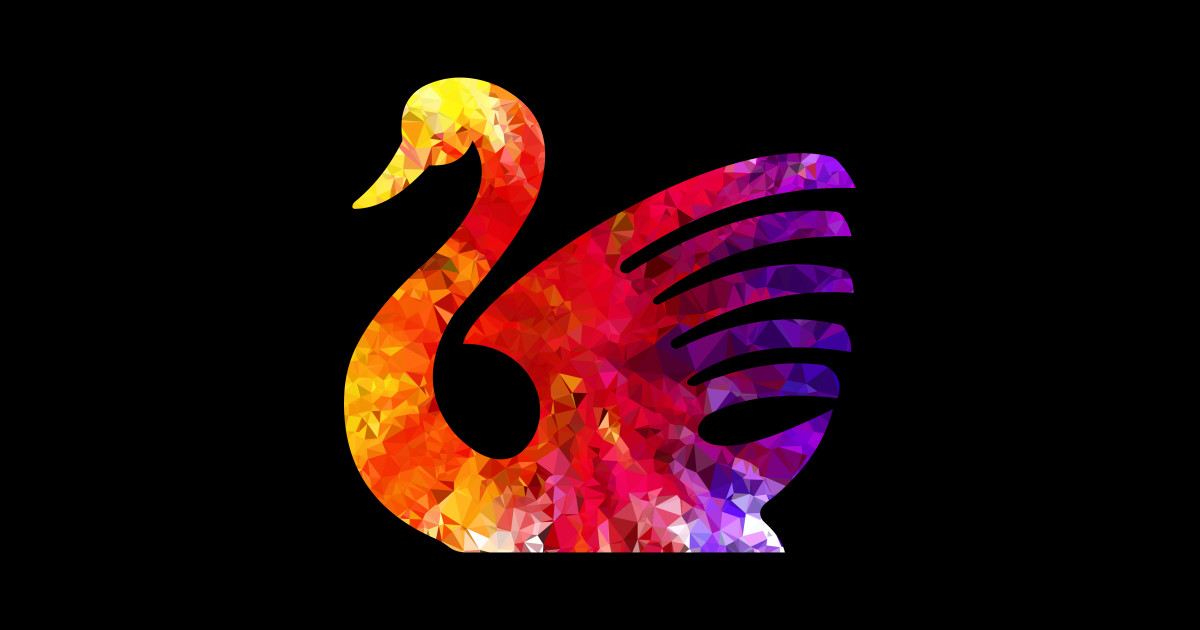 Swan Triangular Color Splash - Swan Artwork - Sticker | TeePublic