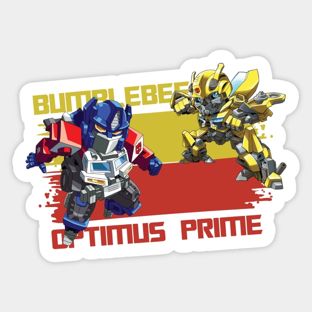 Bumblebee and Optimus Prime Transformers Autobots - Bumblebee - Sticker ...
