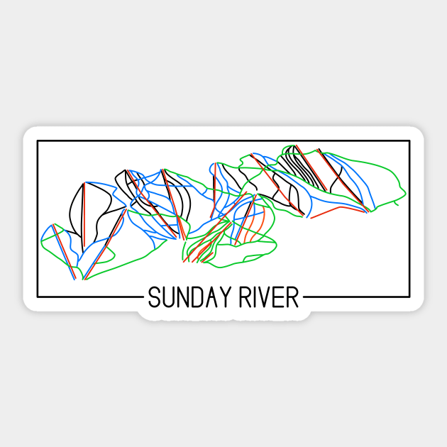 Sunday River Colored Trail Map - Sunday River - Sticker | TeePublic