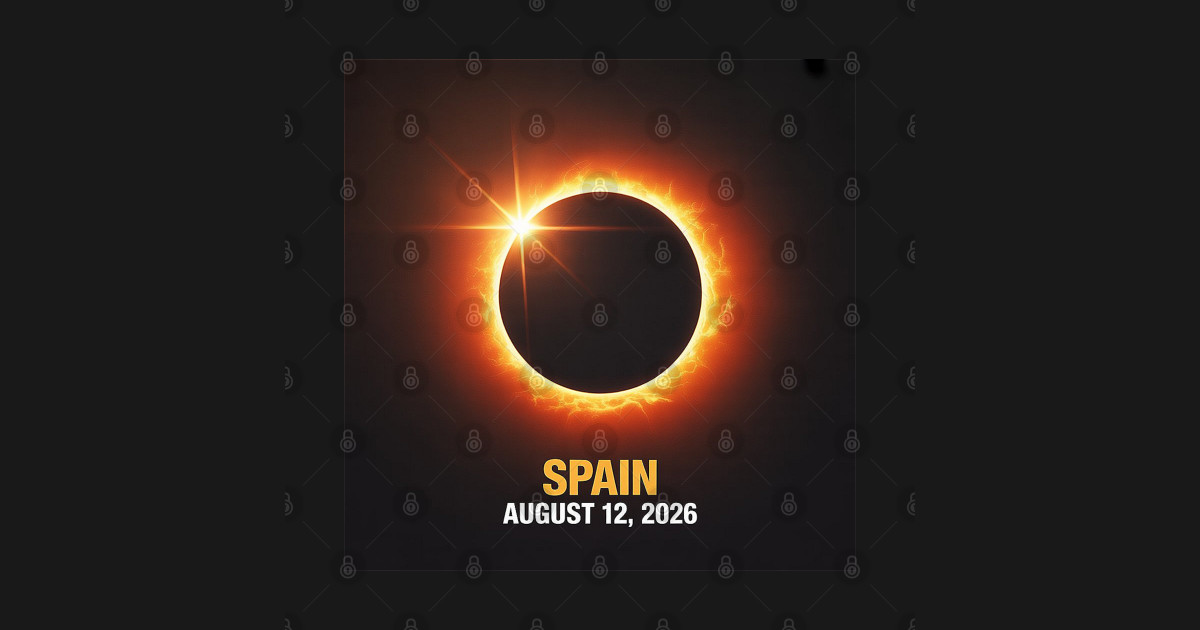 Spain-Solar-Eclipse-2026 - Spain Solar Eclipse 2026 - T-Shirt | TeePublic