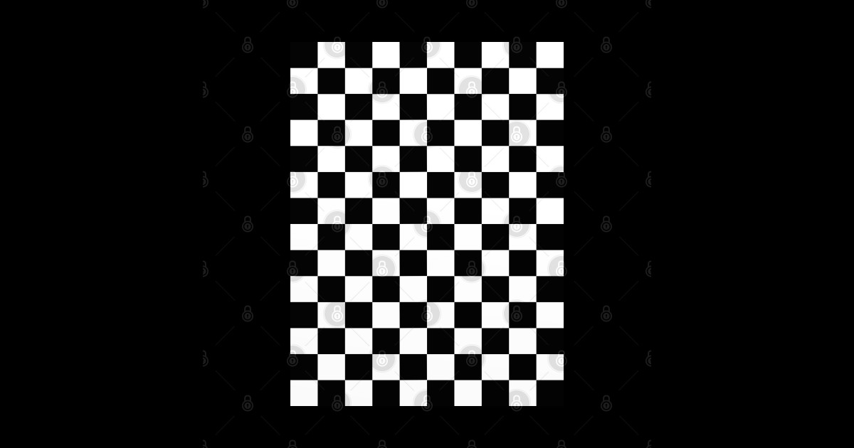 Black and White Checkered Pattern - Checkered - Sticker | TeePublic