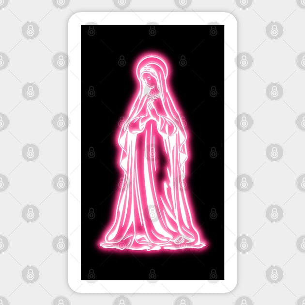 Pink Neon Virgin Mary - Virgin Mary - Sticker | TeePublic