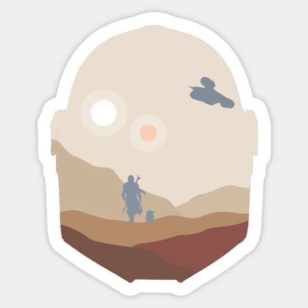 Boho Galactic Mercenary - Mandalorian - Sticker | TeePublic