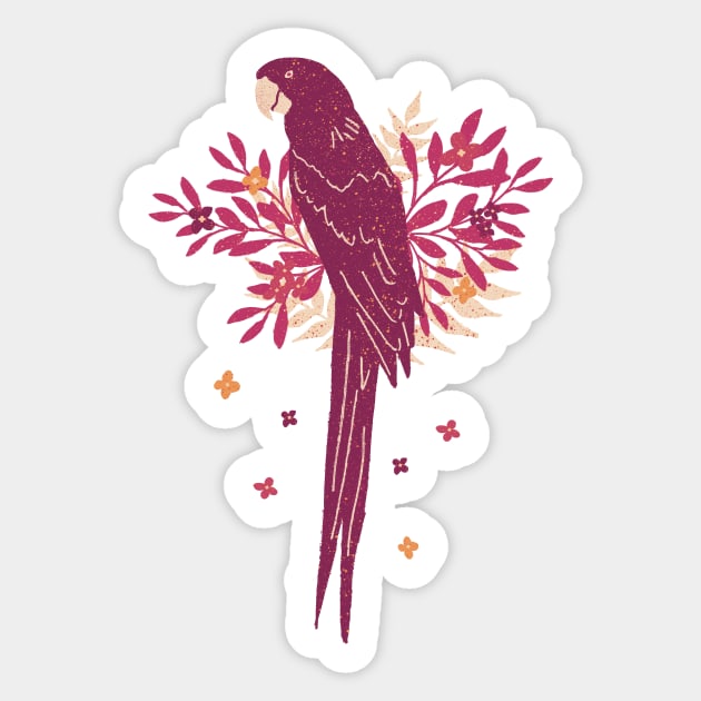 Ara parrot with Tropical Leaves - Ara - Sticker | TeePublic