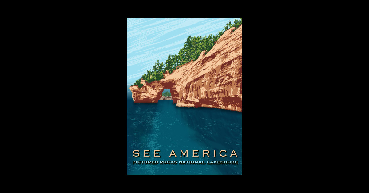 Pictured Rocks National Lakeshore - Pictured Rocks - Sticker | TeePublic