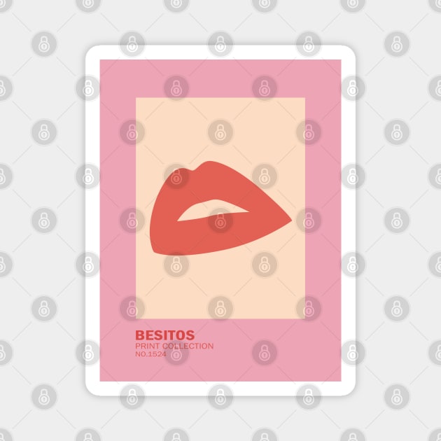 Besitos, Red lips, Kiss art print, Y2K, Retro poster, Fashion decor, Aesthetic art, Valentine's ...