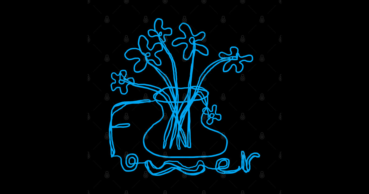 flowers, one line drawing - One Line Drawing - Sticker | TeePublic