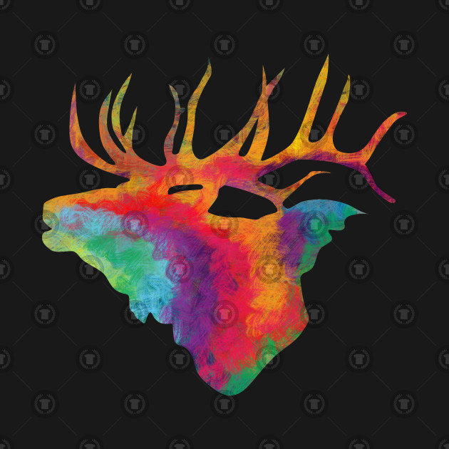 Colorful Elk Painting - Elk Painting Elk Art Elk Animal Wild Elk ...