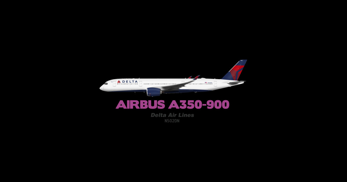 Airbus A350-900 - Delta Air Lines - A359 - Sticker | TeePublic