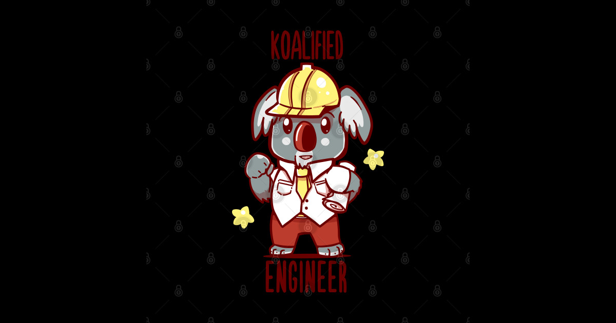 Koalified Engineer - Koala Animal Pun - Engineer - Sticker | TeePublic