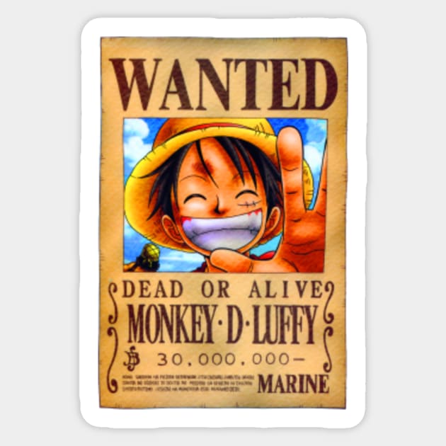 Luffy 30 Million Bounty Wanted Poster - Luffy 30 Million Bounty Wanted ...
