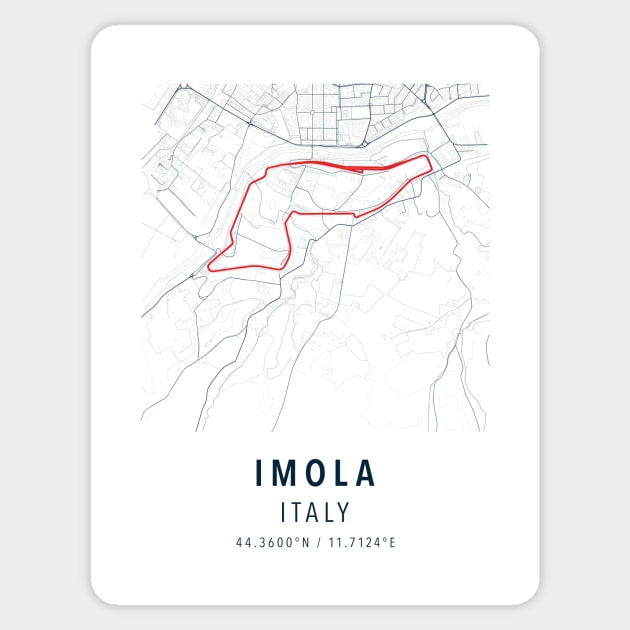 imola simple map - Raceway - Sticker | TeePublic
