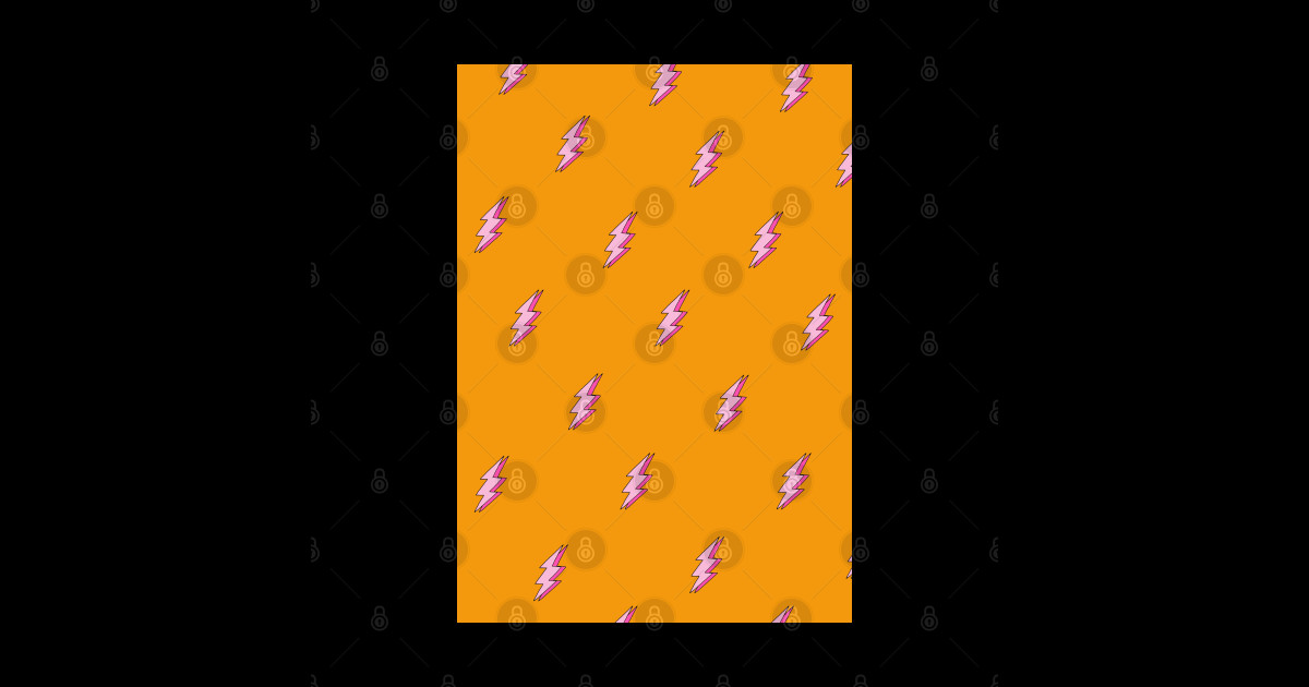 Lightning Bolt Orange Print - Lightning Bolt - Sticker | TeePublic