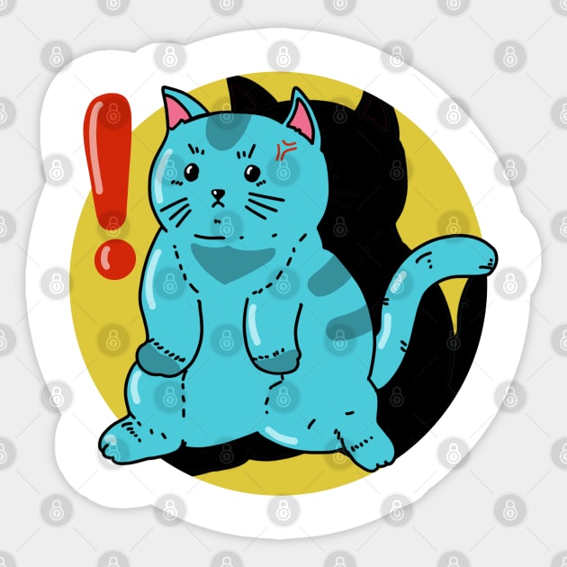 Angry Caught Cat - Angry Cat - Sticker | TeePublic