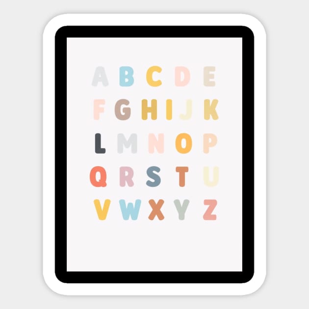Comfort Colors Alphabet - Alphabet - Sticker | TeePublic
