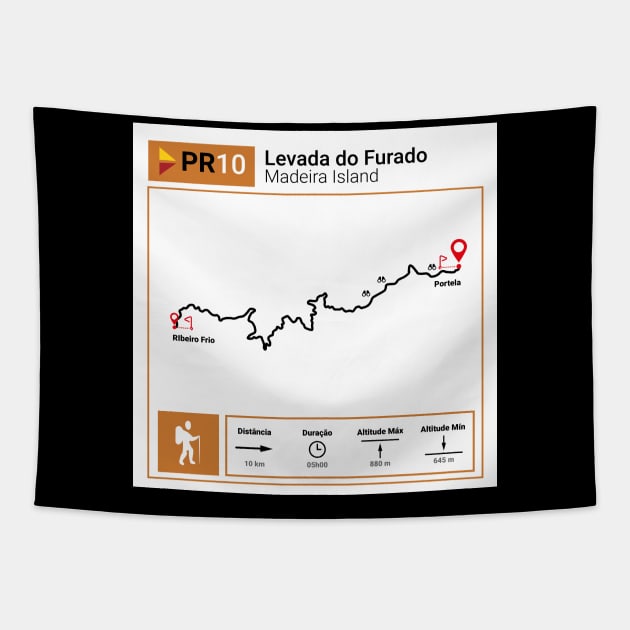 Madeira Island PR10 LEVADA DO FURADO trail map - Madeira - Tapestry ...