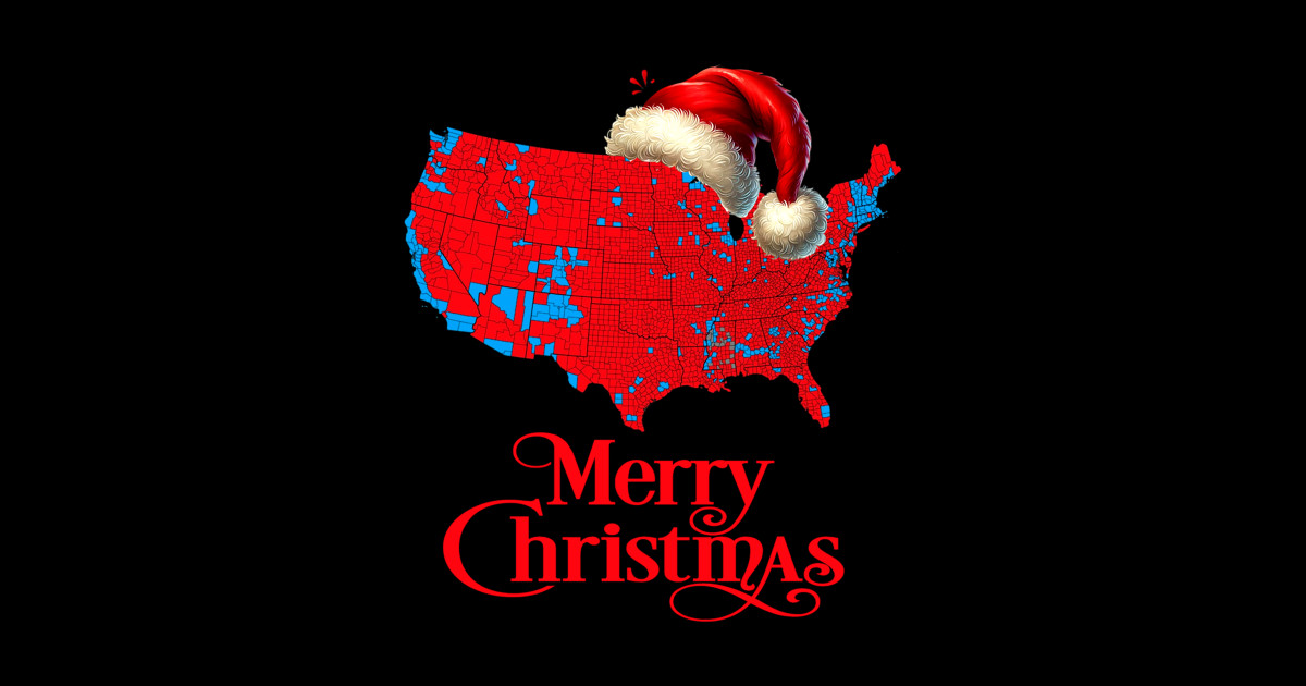 Trump Winner 2024 Election Red Electoral Map Merry Christmas ...