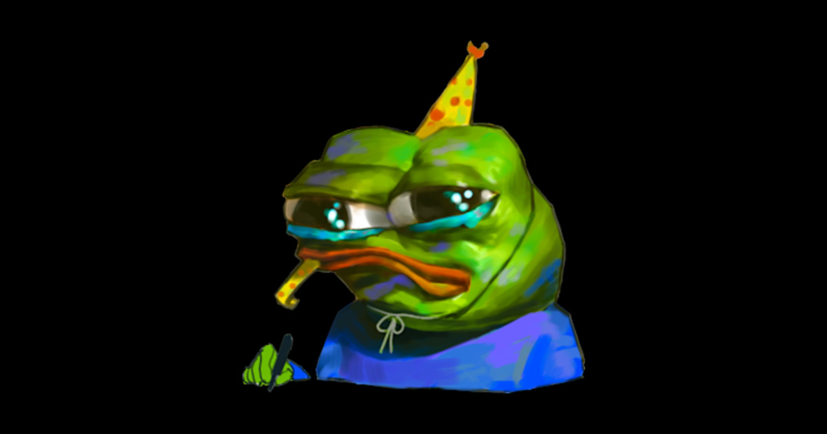 Sad pepe birthday - Pepe - Sticker | TeePublic