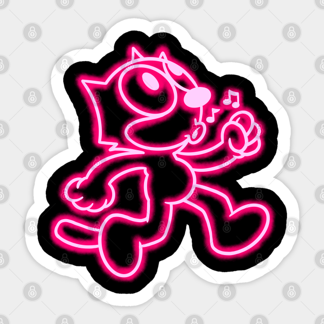 Felix neon - Felix The Cat - Sticker | TeePublic