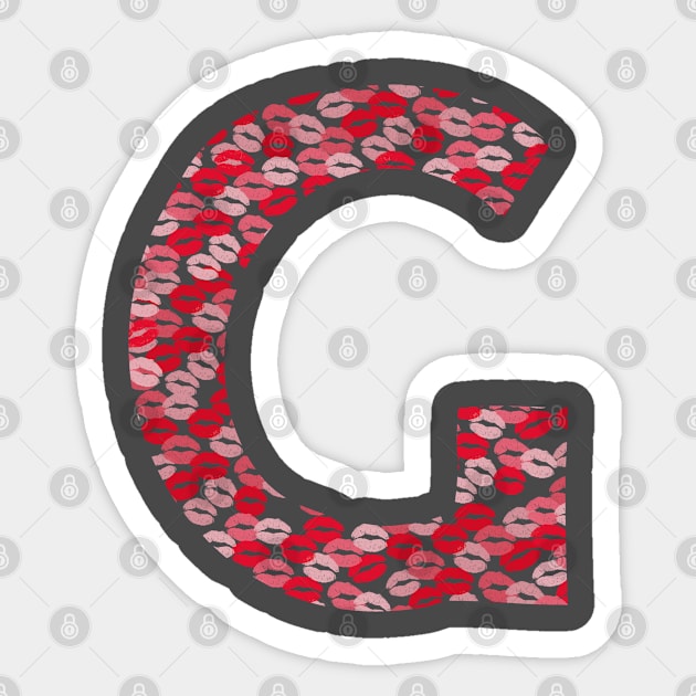 Kiss letter G - Kiss Letter - Sticker | TeePublic