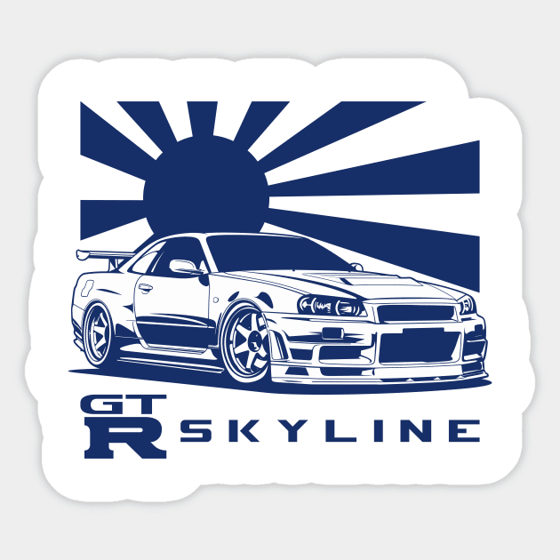 R34 GTR Skyline JDM Cars - R34 - Sticker | TeePublic