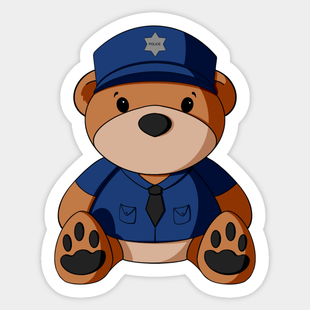 Police Teddy Bear - Police Officer - Sticker | TeePublic