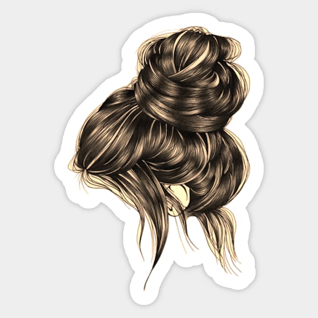 girls' hairstyle - Hairstyle - Sticker | TeePublic