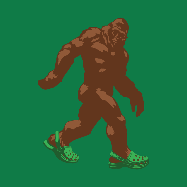 Bigfoot Wearing Crocs - Bigfoot - T-Shirt | TeePublic