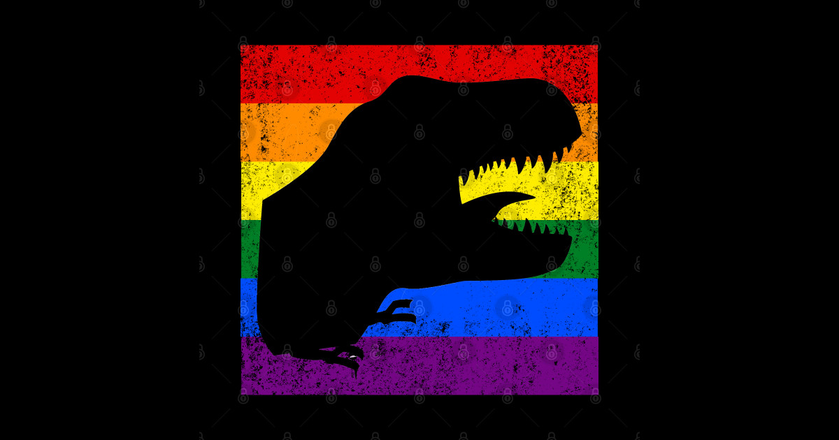 Pride Flag T-Rex - Pride Flag T Rex - Sticker | TeePublic
