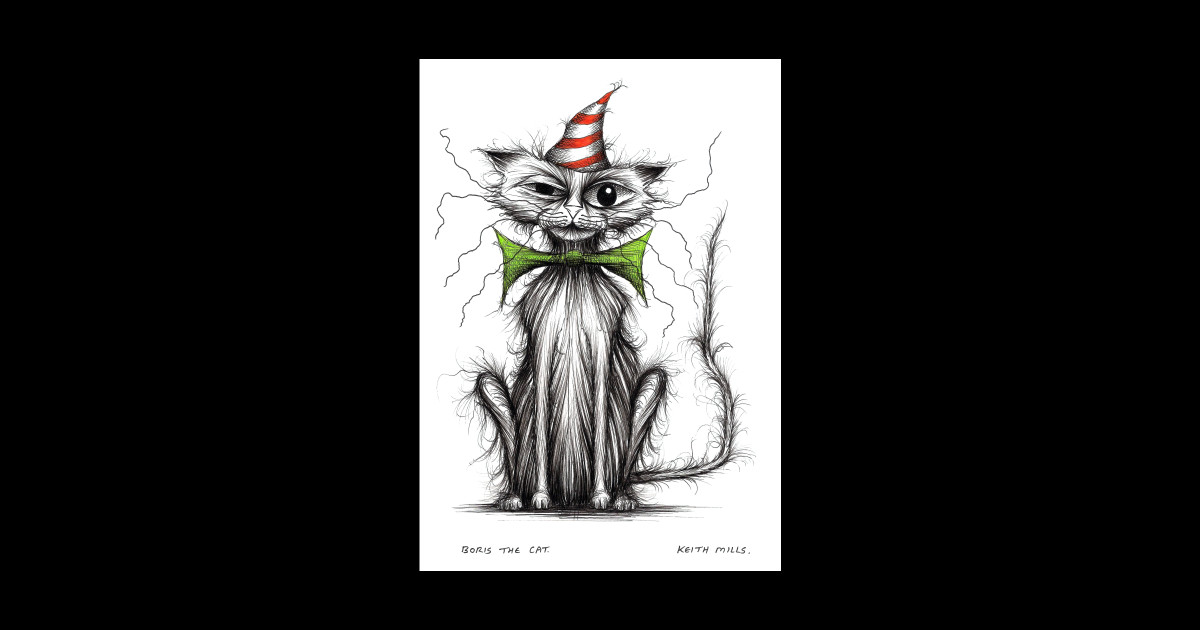Boris the cat - Cats In Hat - Sticker | TeePublic