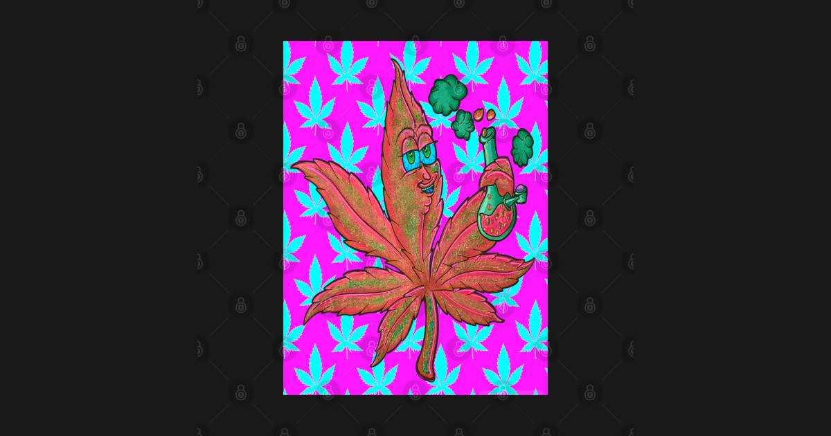 Red Cannabis Leaf with Weed Pattern - Red Cannabis Leaf With Weed ...