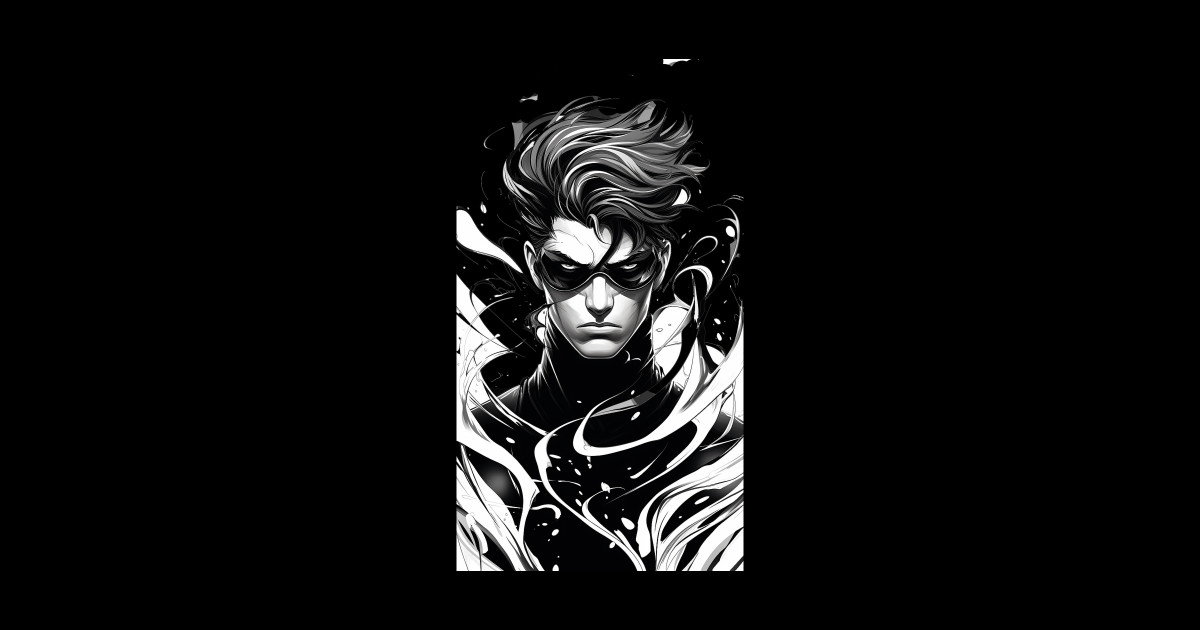 Ink Vortex Hero" - Bold Line Art on White Background - Hero - Sticker ...