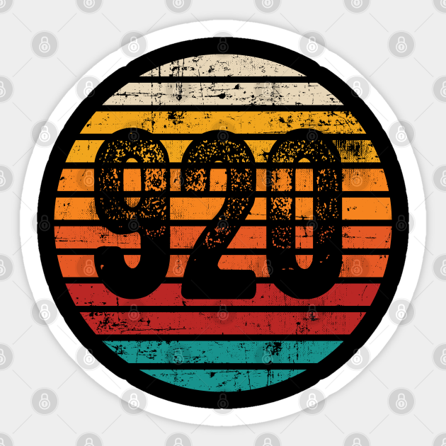 Distressed Vintage Sunset 920 Area Code - 920 Area Code - Sticker ...