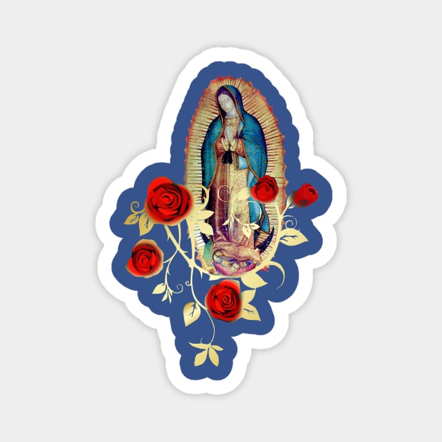 Our Lady of Guadalupe Virgen Maria Tilma Red Roses 120 - Guadalupe ...