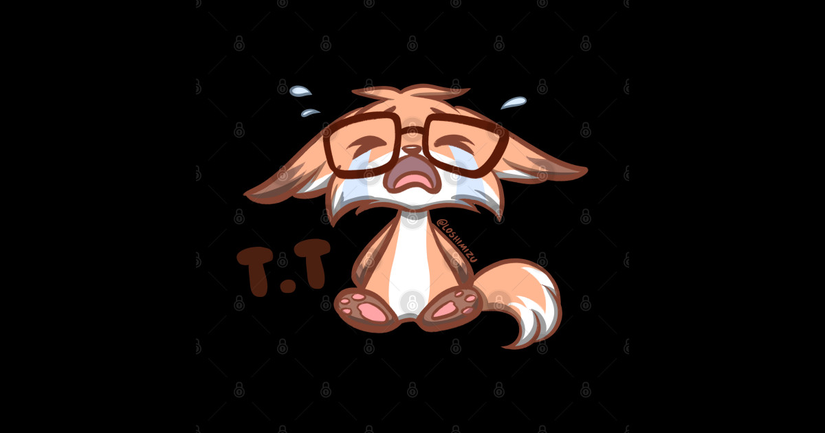 Cute Kawaii Nerd Fox crying TT - Cute Fox - Sticker | TeePublic