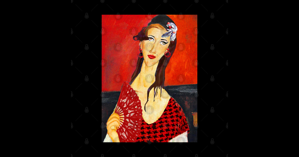 The Red Fan (based on Amadeo Modigliani's painting) - Famous Singer ...