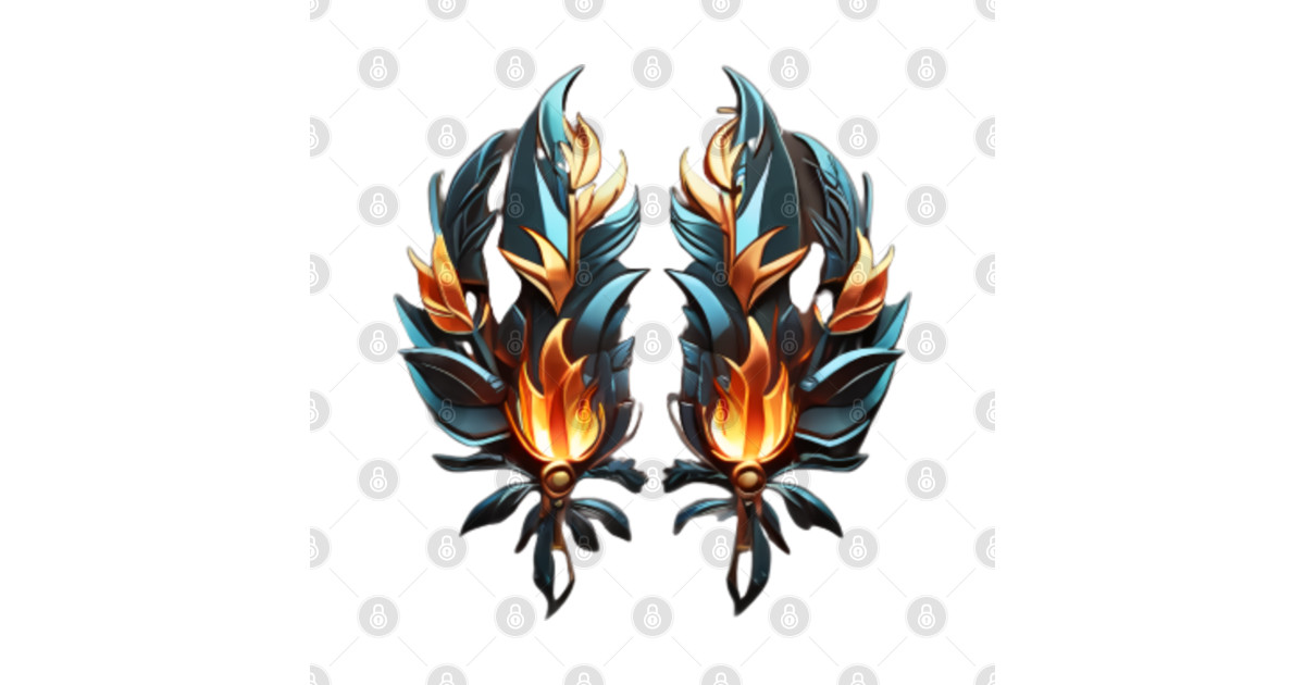 Phoenix's Radiance Anti Poseidon Ember Fire Feathers Adorned with ...