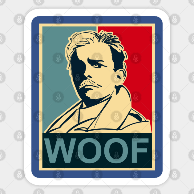 Lord Flashheart - Woof Woof Quote - Blackadder - Sticker | TeePublic