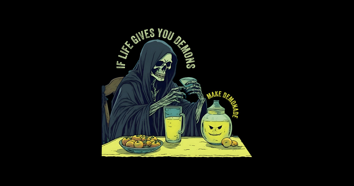 If Life Gives You Demons Make Demonade - Puns - Sticker | TeePublic
