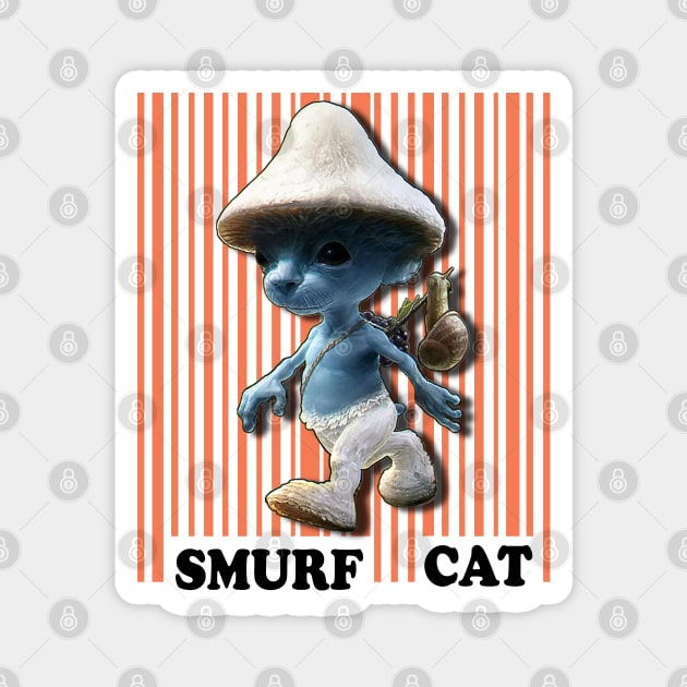 Funny Smurf cat Meme.Blue mushroom Cat meme. - Meme - Magnet | TeePublic
