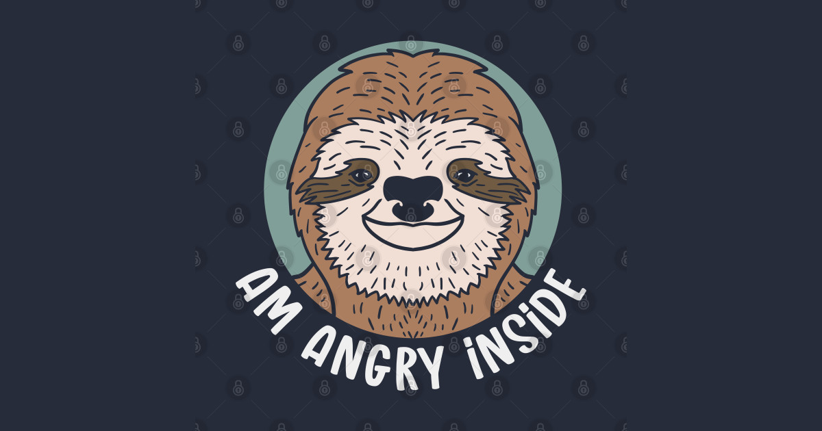 Angry Sloth Color - Sloth - T-Shirt | TeePublic